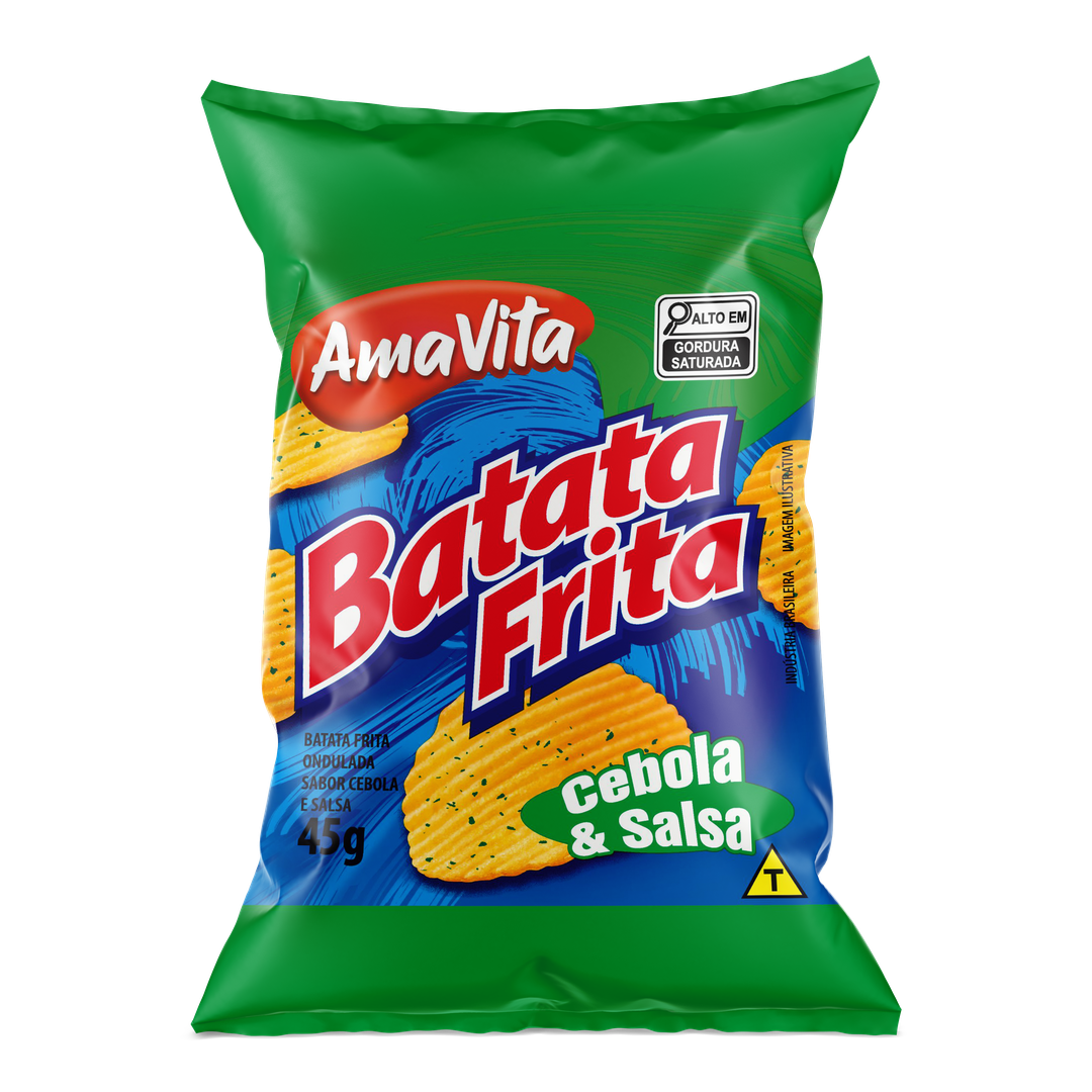 BATATA CHIPS ONDULADA SABOR CEBOLA E SALSA 20 X 45G